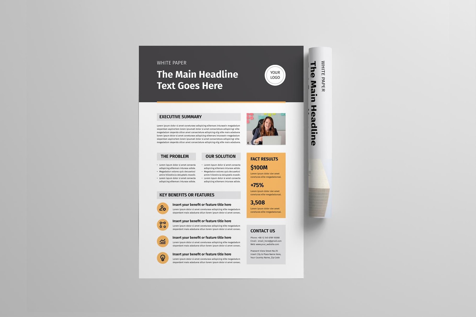 One Pager Template | Canva, Microsoft Word, Indesign | Business ...