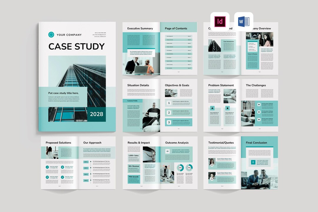Case Study Booklet Template | Microsoft Word | Adobe Indesign ...