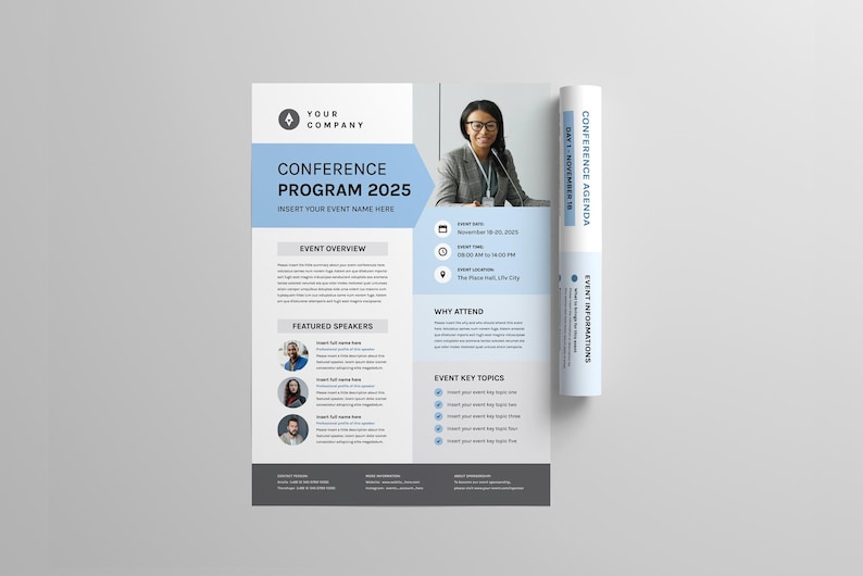 Event Program Template | Microsoft Word | Adobe Indesign | Conference ...