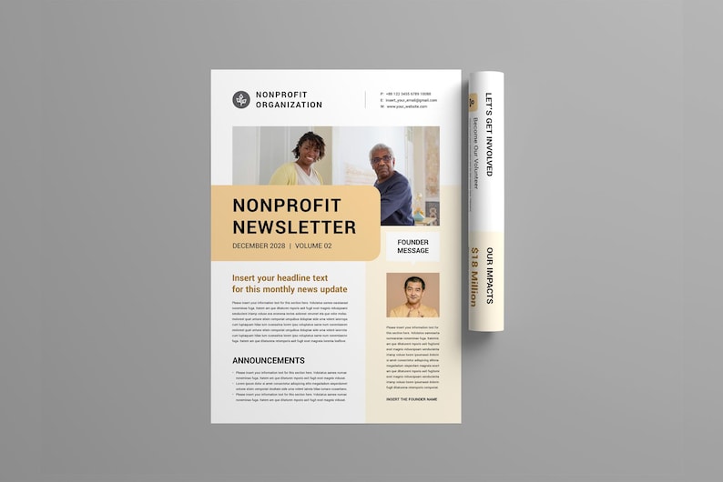 Nonprofit Newsletter Template | Microsoft Word | Adobe Indesign ...