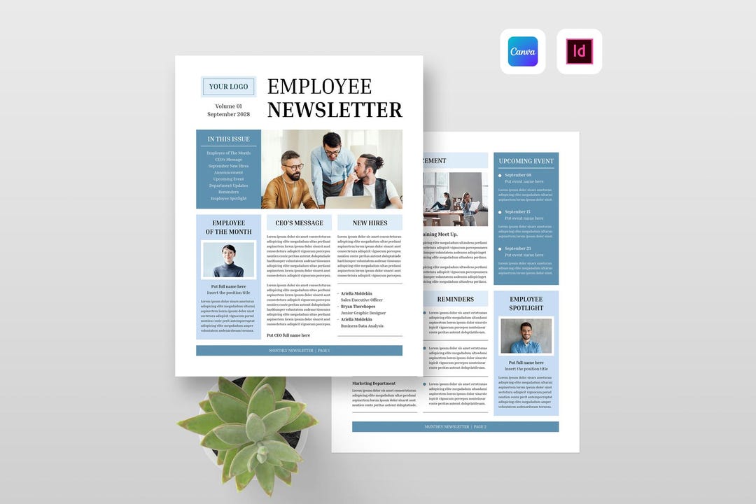Company Newsletter Template | Canva Template | Adobe Indesign ...