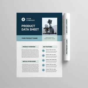 Product Data Sheet Template | Microsoft Word | Adobe Indesign | Product ...