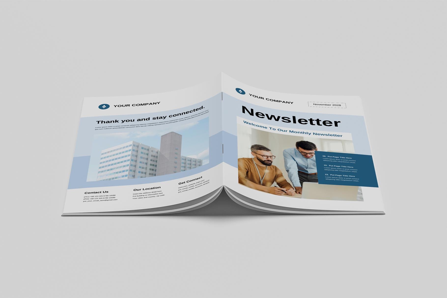 Newsletter Template | Canva Template | Adobe Indesign | Corporate ...