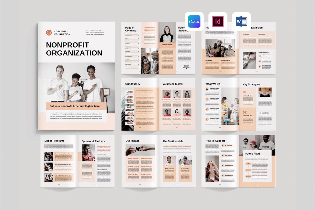 Nonprofit Organization Brochure Template | Non Profit Overview Booklet ...