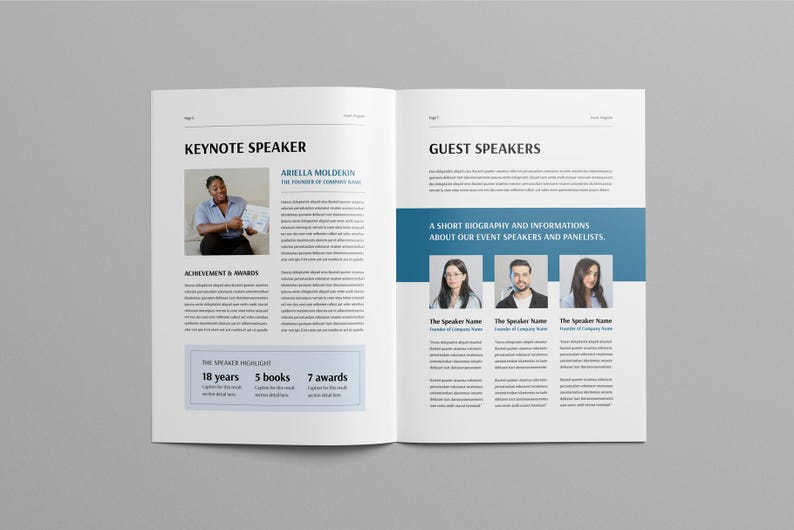 Event Program Booklet Template | Microsoft Word | Adobe Indesign ...