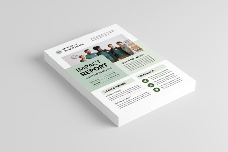 Impact Report Template | Nonprofit Annual Report | Year in Review One ...