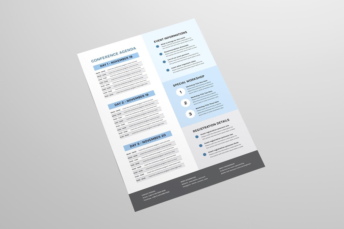 Event Program Template | Microsoft Word | Adobe Indesign | Conference ...