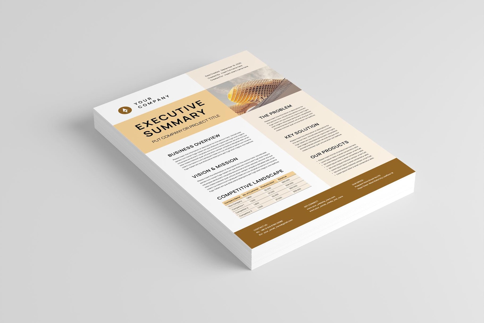 Executive Summary Template | Microsoft Word | Adobe Indesign | Company ...