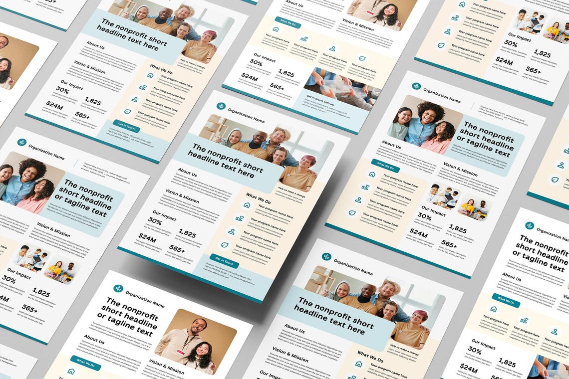 Nonprofit One Pager Template | Microsoft Word | Adobe Indesign | Non ...