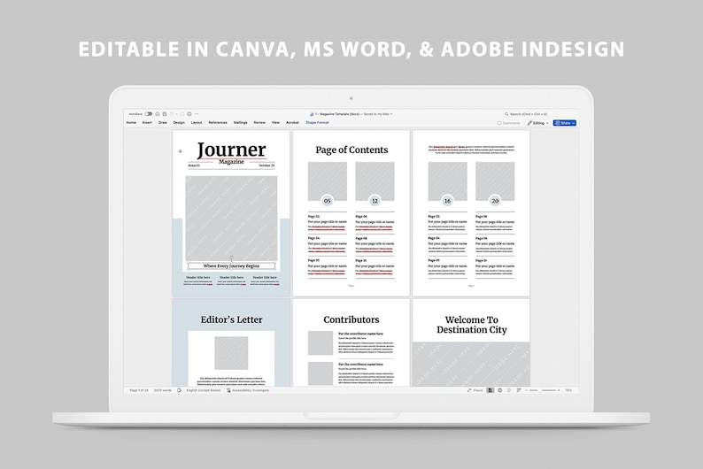 Magazine Template | Book Editorial Layout | Travel Brochure Catalog ...