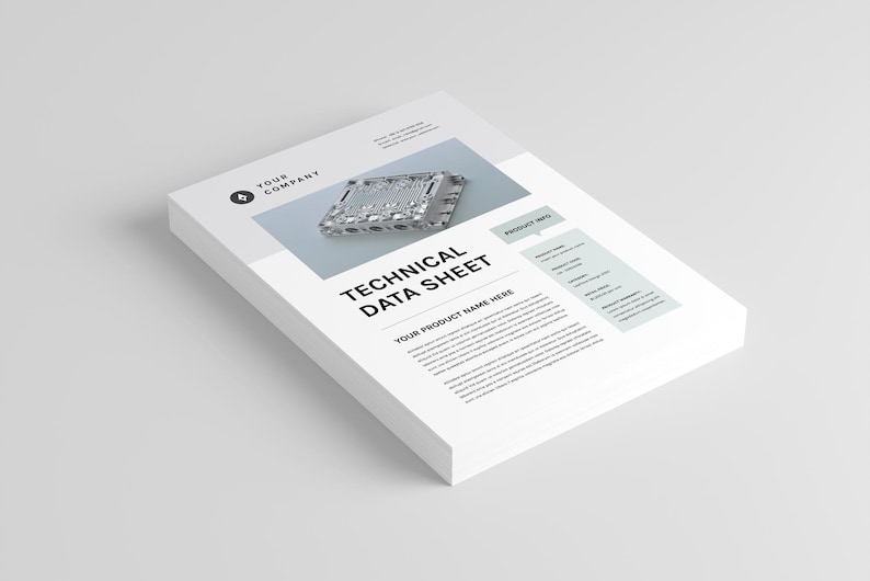 Technical Data Sheet Template | Microsoft Word | Adobe Indesign ...