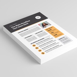 One Pager Template | Canva, Microsoft Word, Indesign | Business ...