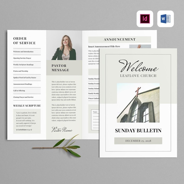 Church Bulletins Template - Etsy