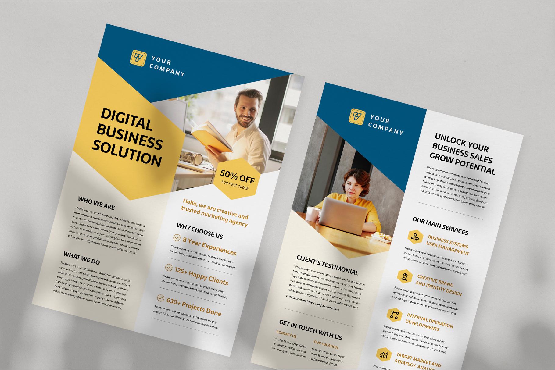 Business Flyer Template | Microsoft Word | Adobe Indesign | Modern ...