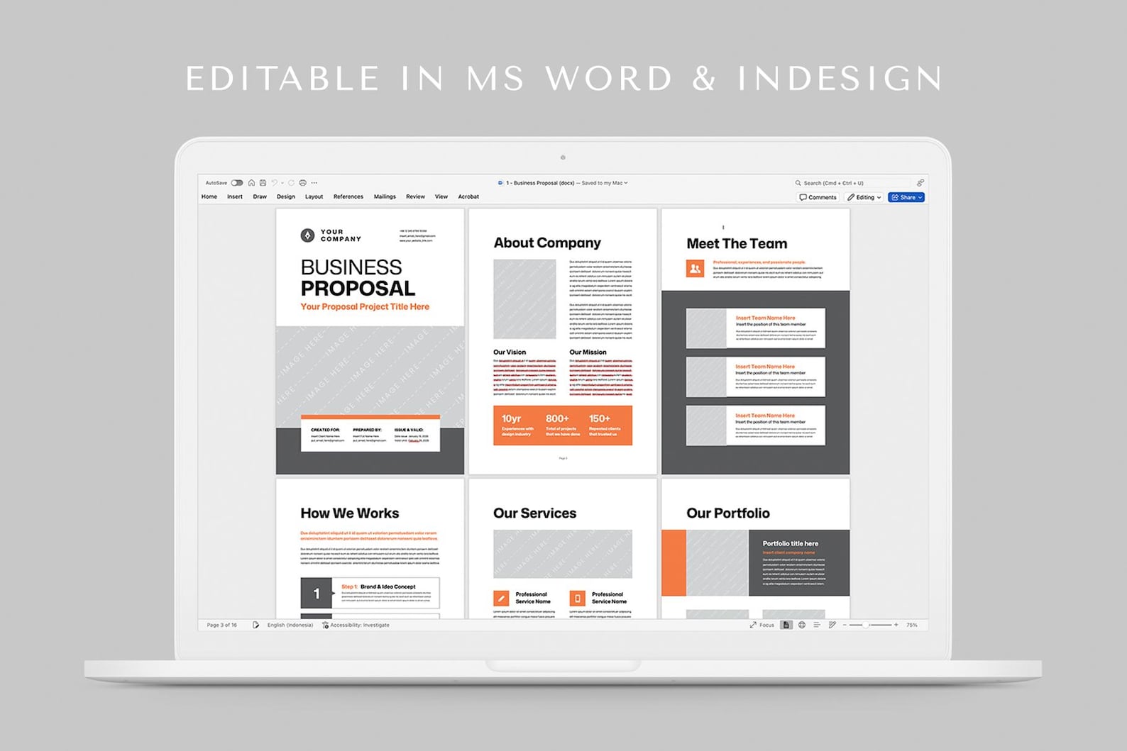 Business Proposal Template | Microsoft Word | Adobe Indesign | Client ...