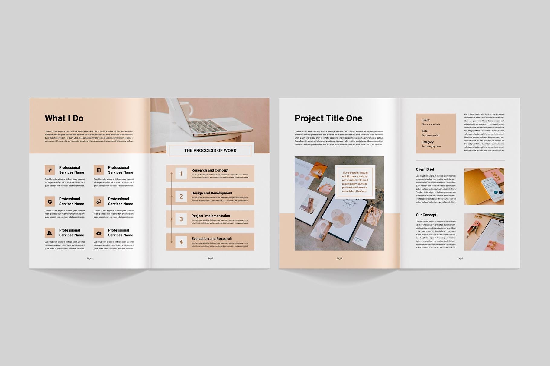 Portfolio Template | Microsoft Word | Adobe Indesign | Minimal ...