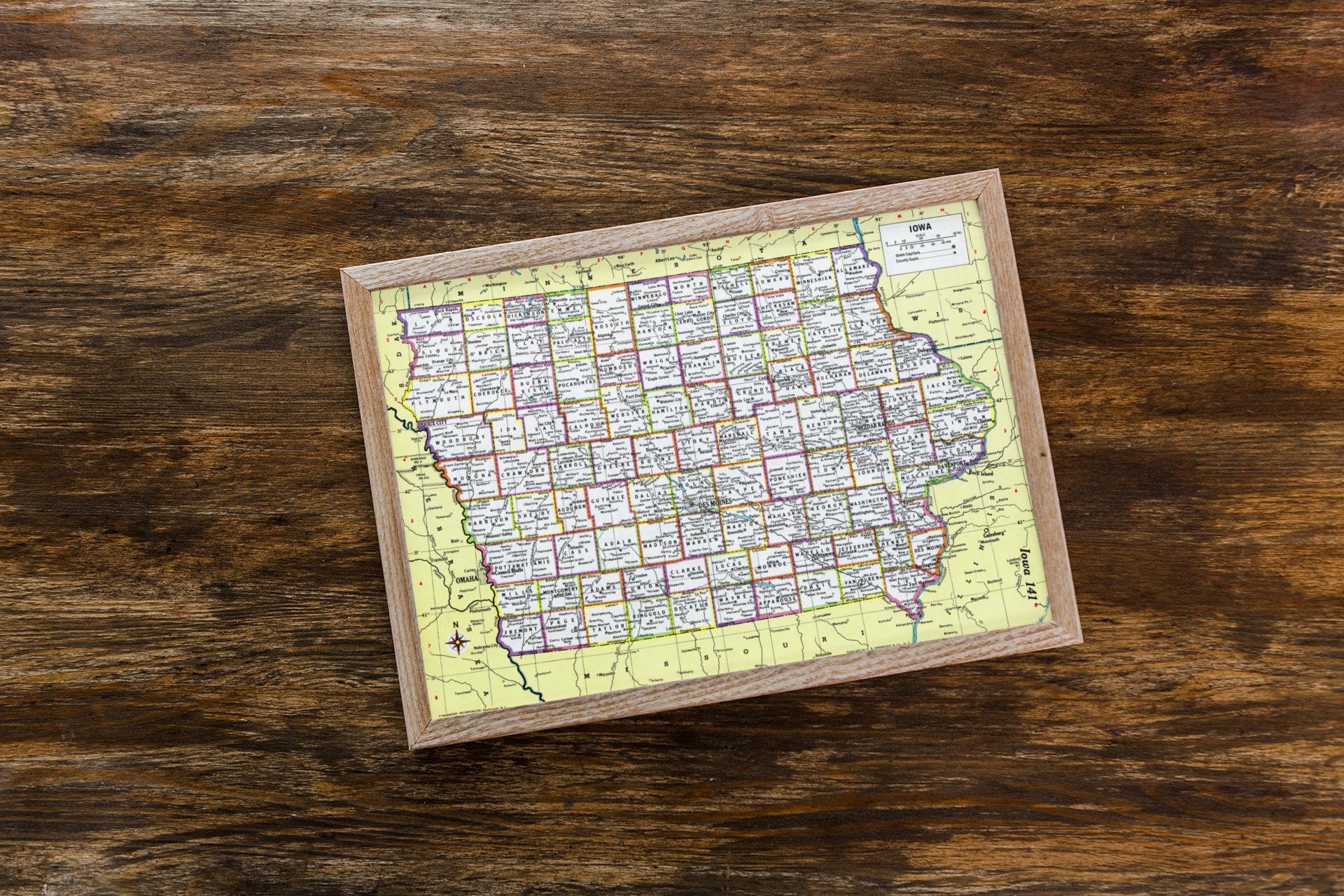 Iowa Map Instant Download - Printable Map, Digital Download, Wall Art ...