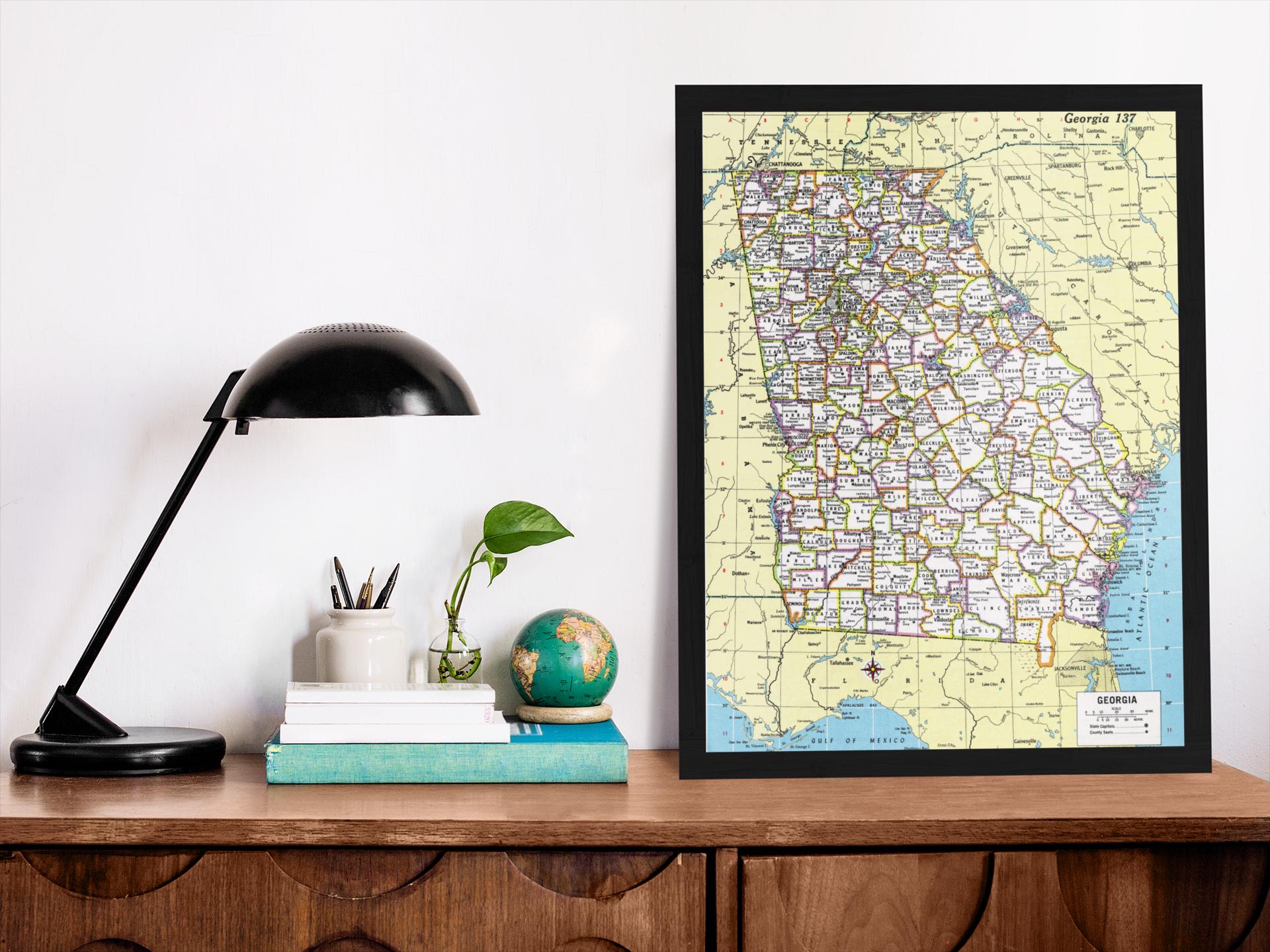 Georgia Map Instant Download - Printable Map, Digital Download, Wall ...