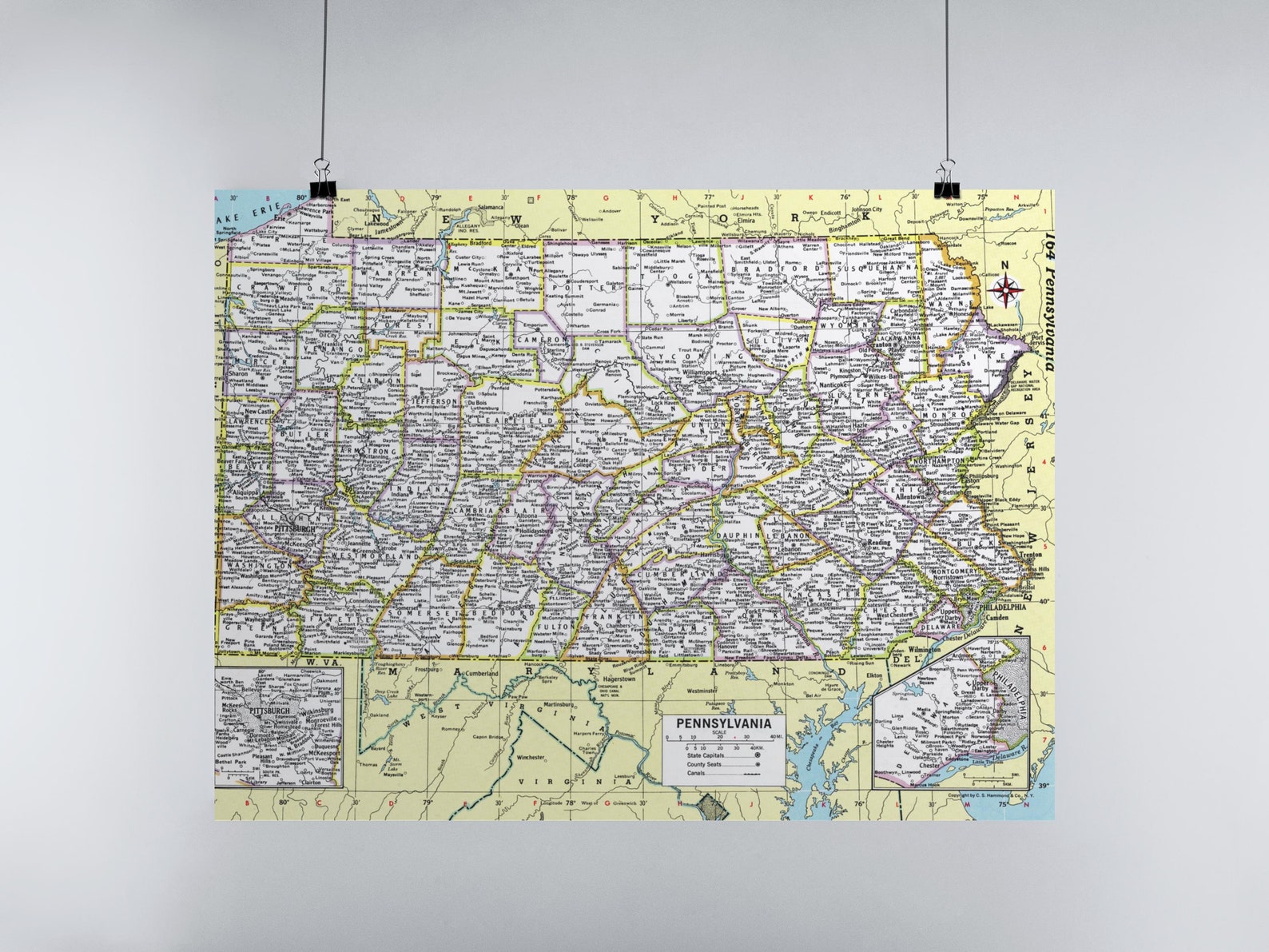 Pennsylvania Map Instant Download - Printable Map, Digital Download ...