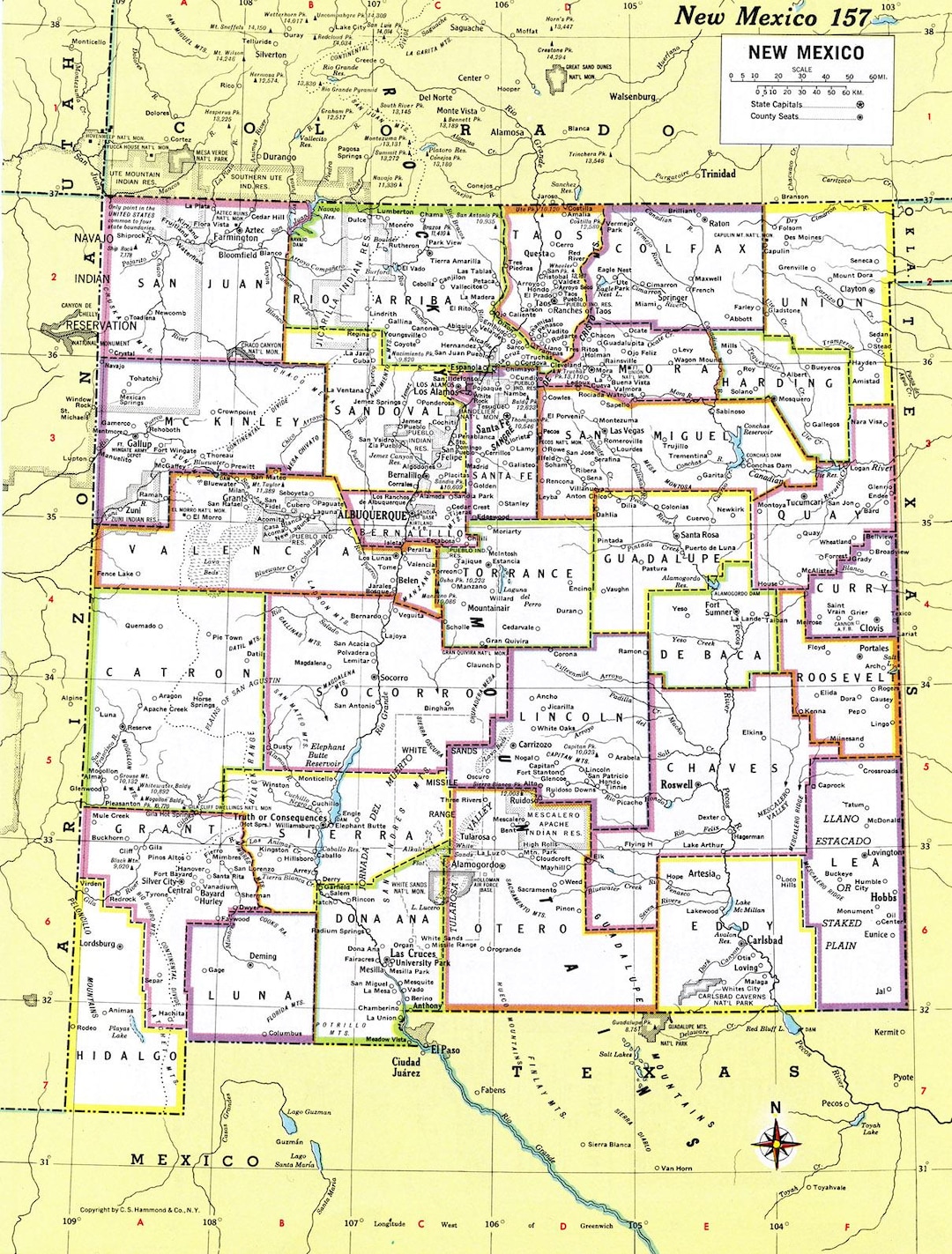 New Mexico Map Instant Download - Printable Map, Digital Download, Wall ...