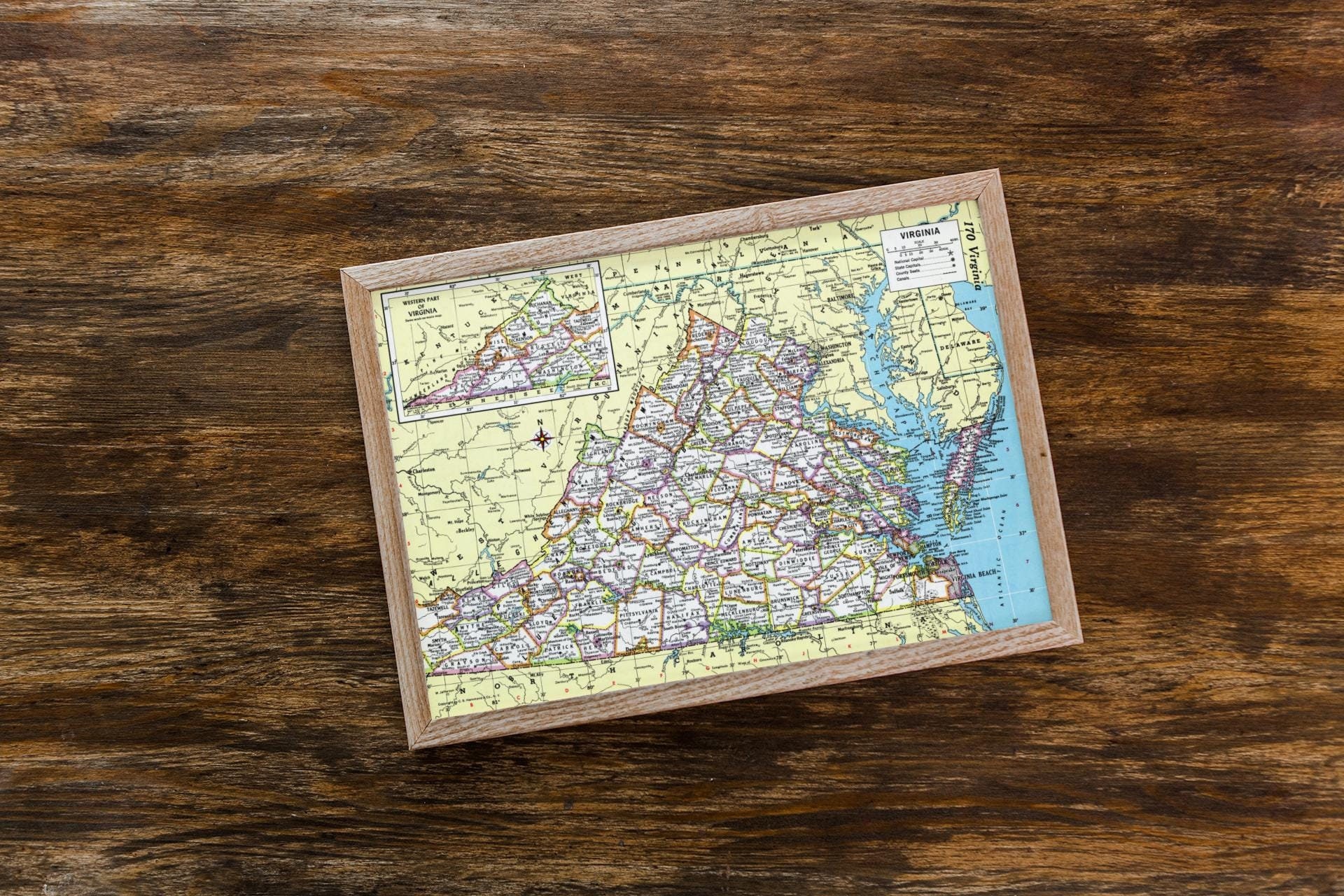 Virginia Map Instant Download - Printable Map, Digital Download, Wall ...