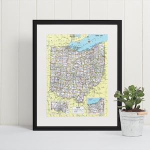Ohio Map Instant Download - Printable Map, Digital Download, Wall Art ...