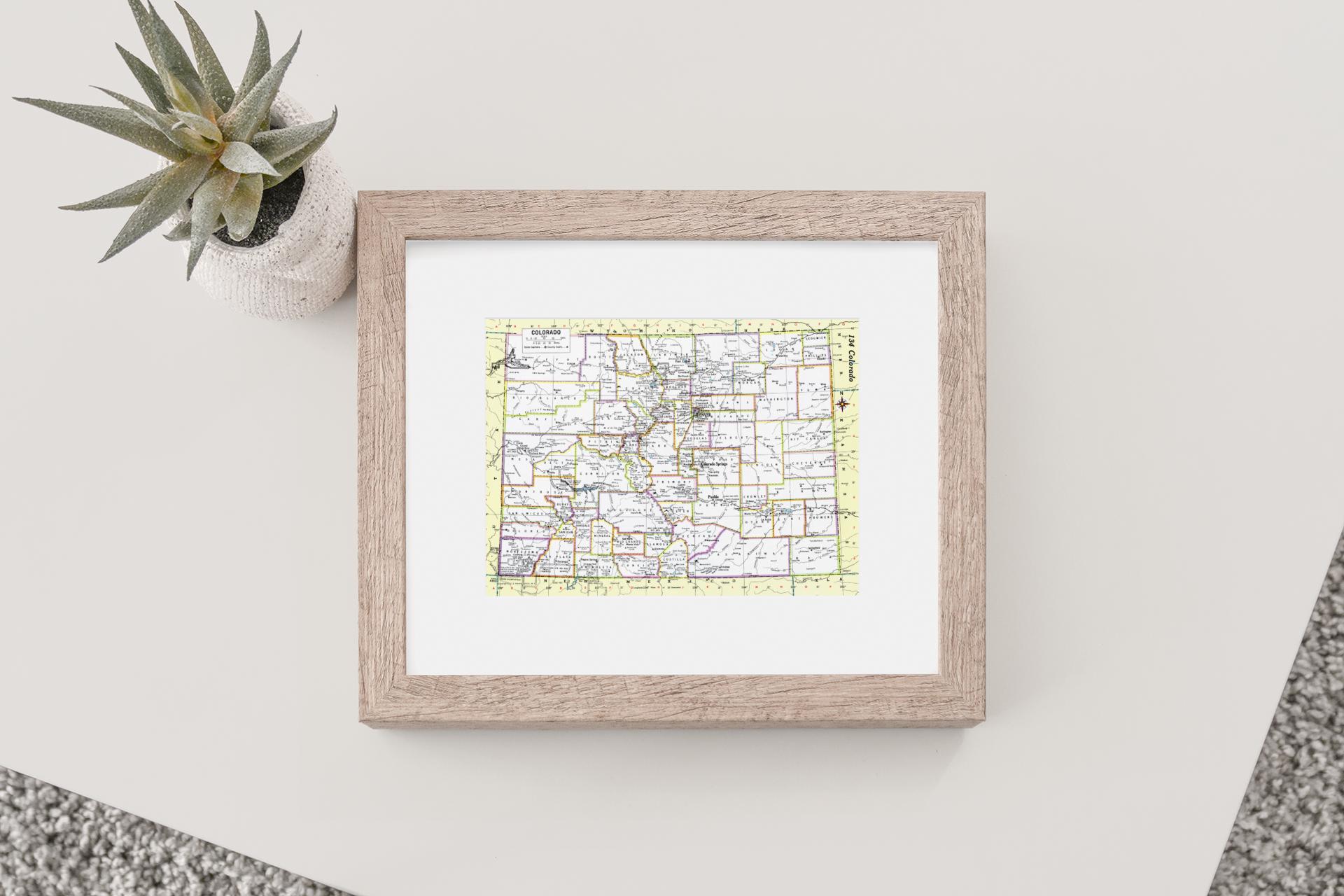 Colorado Map Instant Download - Printable Map, Digital Download, Wall ...