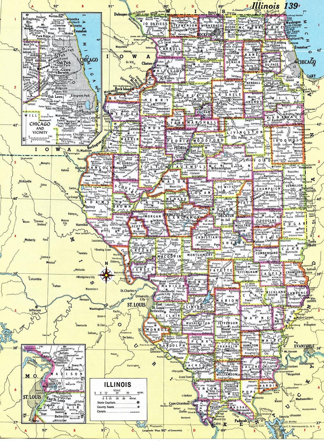 Illinois Map Instant Download - Printable Map, Digital Download, Wall ...