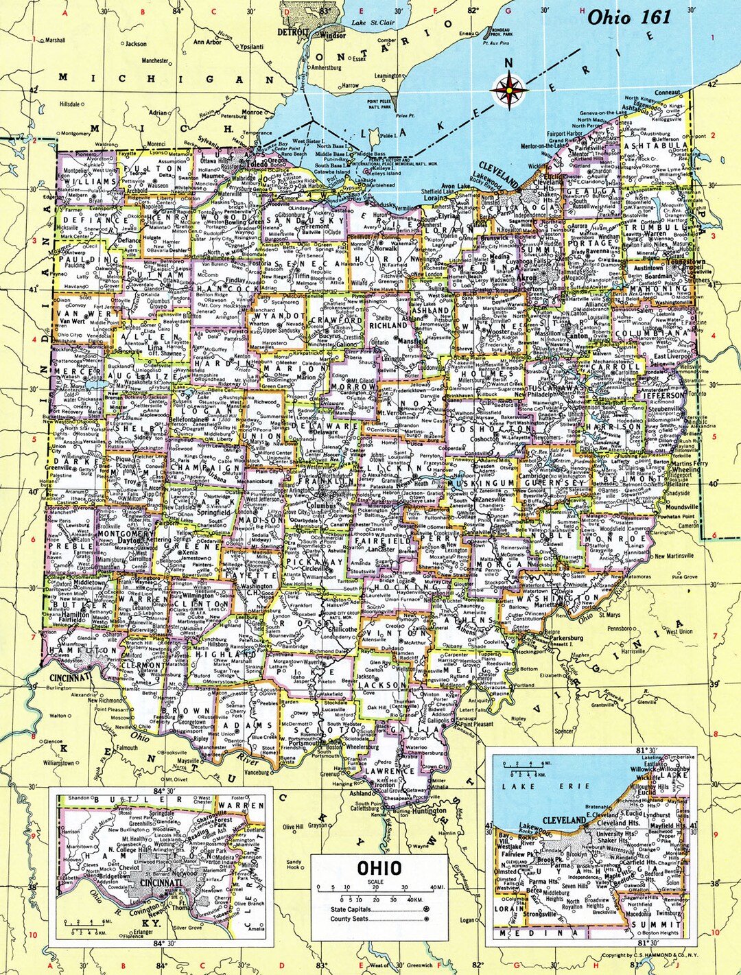 Ohio Map Instant Download Printable Map, Digital Download, Wall Art ...