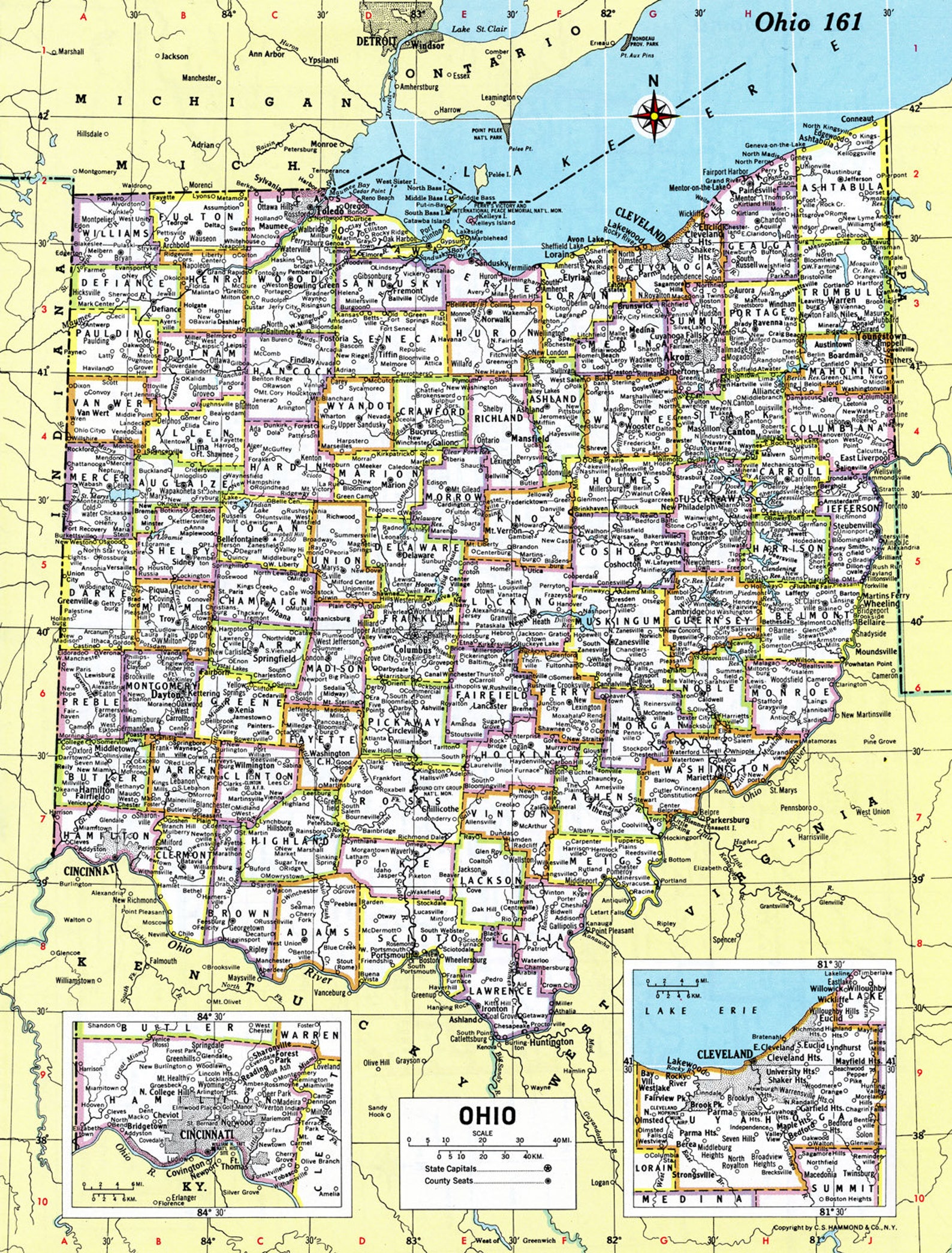 Ohio Map Instant Download Printable Map, Digital Download, Wall Art ...