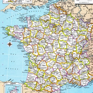 France Map Instant Download Printable Map Digital Download - Etsy
