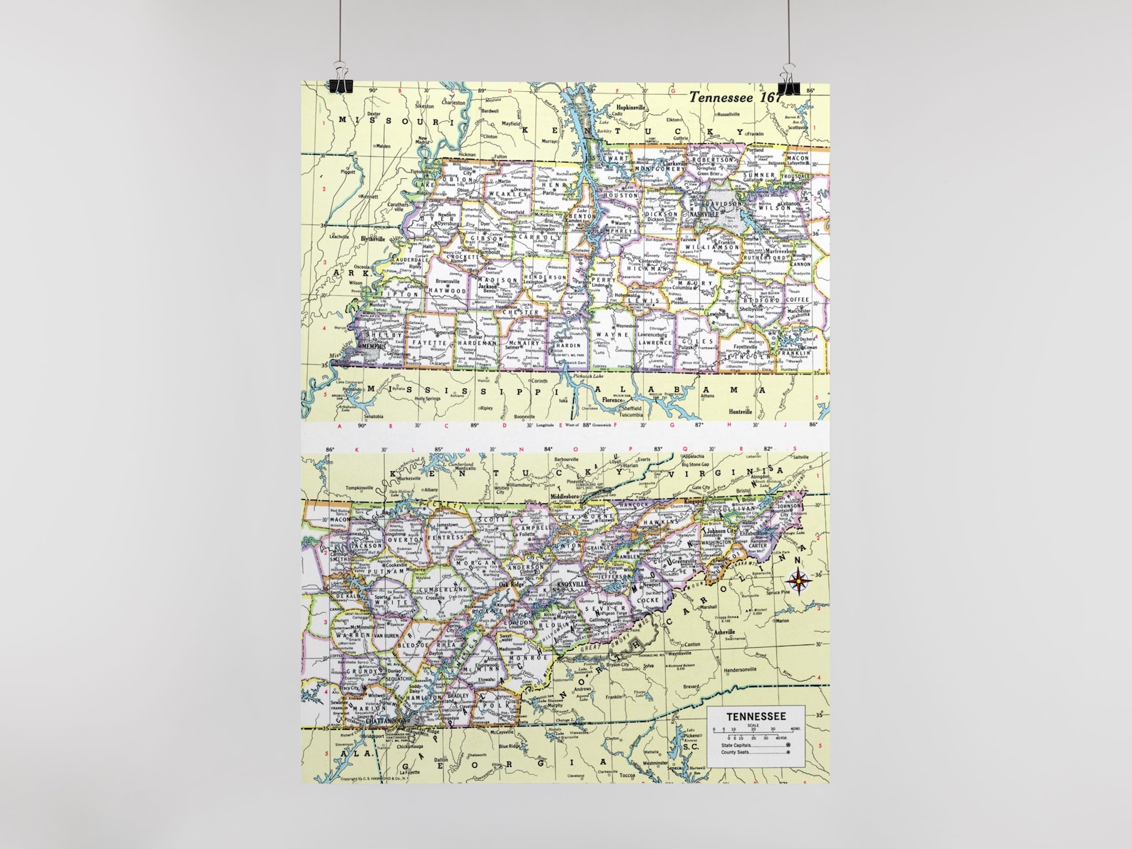 Tennessee Map Instant Download - Printable Map, Digital Download, Wall ...