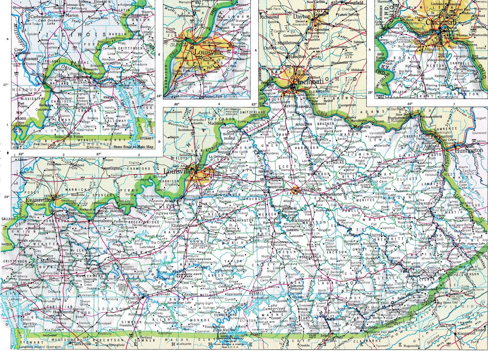 Kentucky Map Digital Download - Printable Map, Map of Kentucky, Home ...