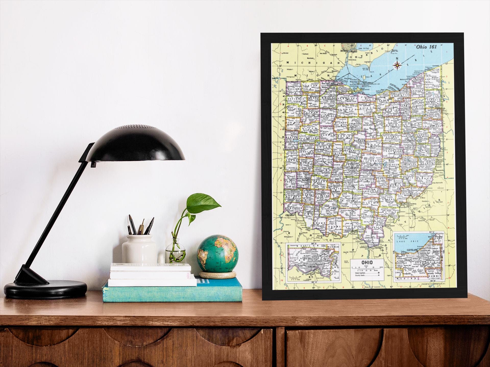 Ohio Map Instant Download - Printable Map, Digital Download, Wall Art ...