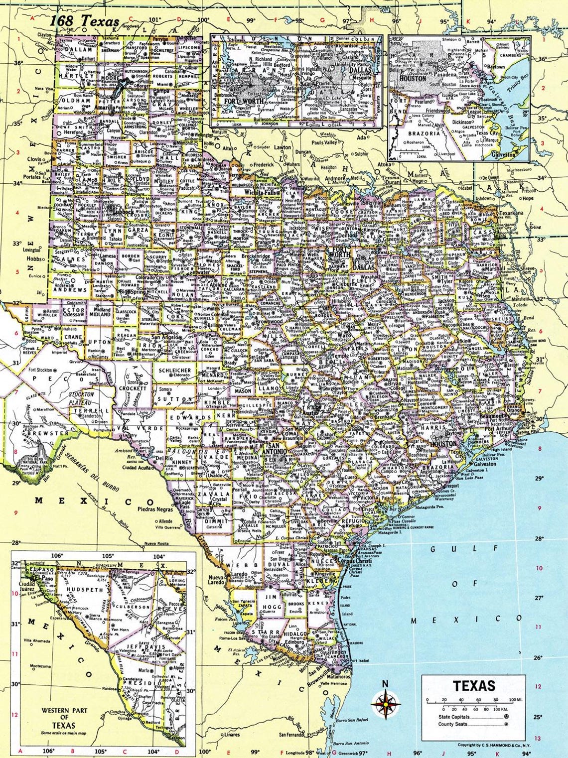 Texas Map Digital Download - Printable Map, Instant Download, Wall Art ...