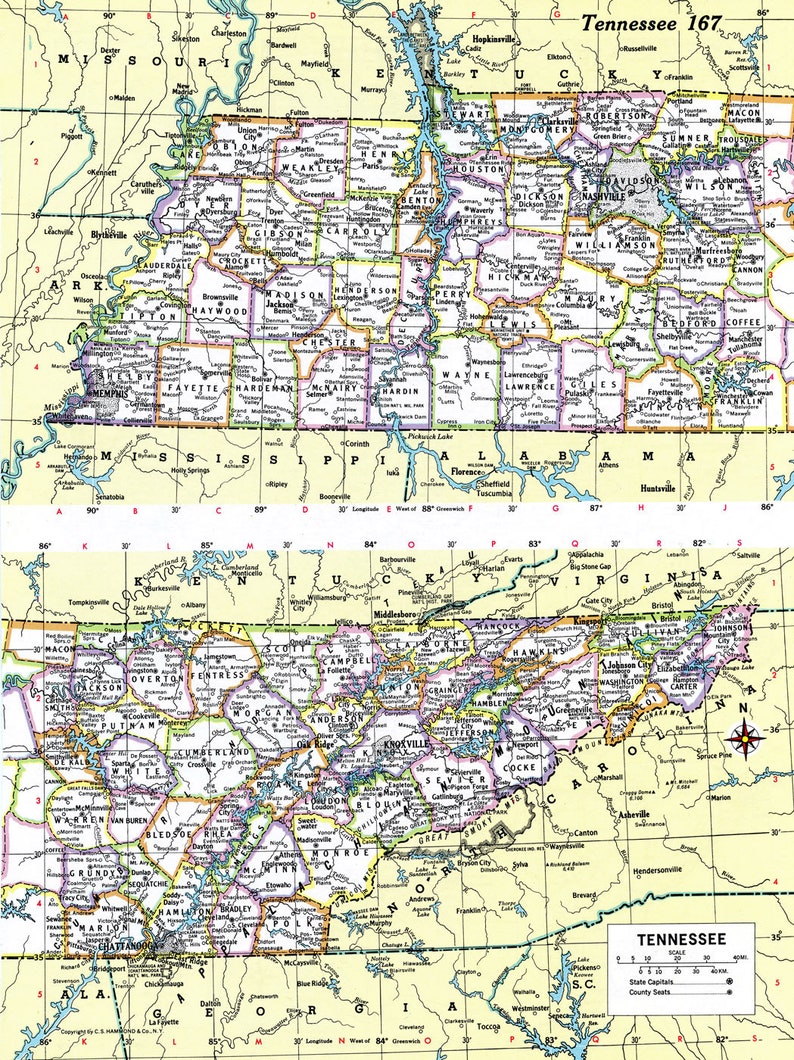 Tennessee Map Instant Download Printable Map, Digital Download, Wall ...