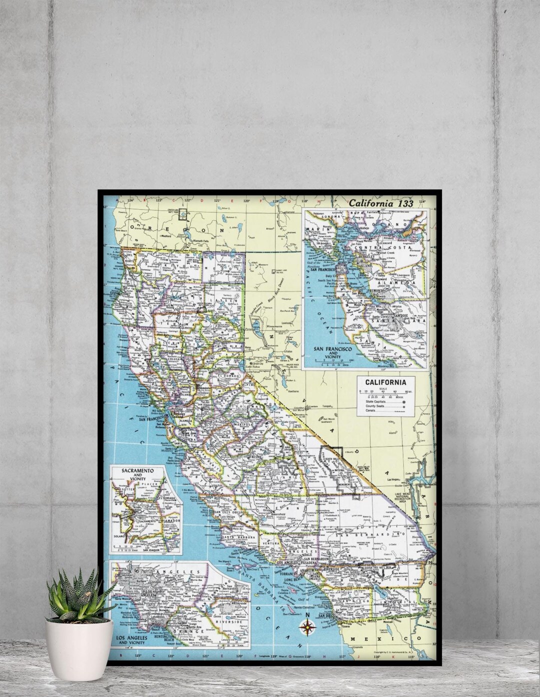 California Map Instant Download Printable Map, Digital Download, Wall ...
