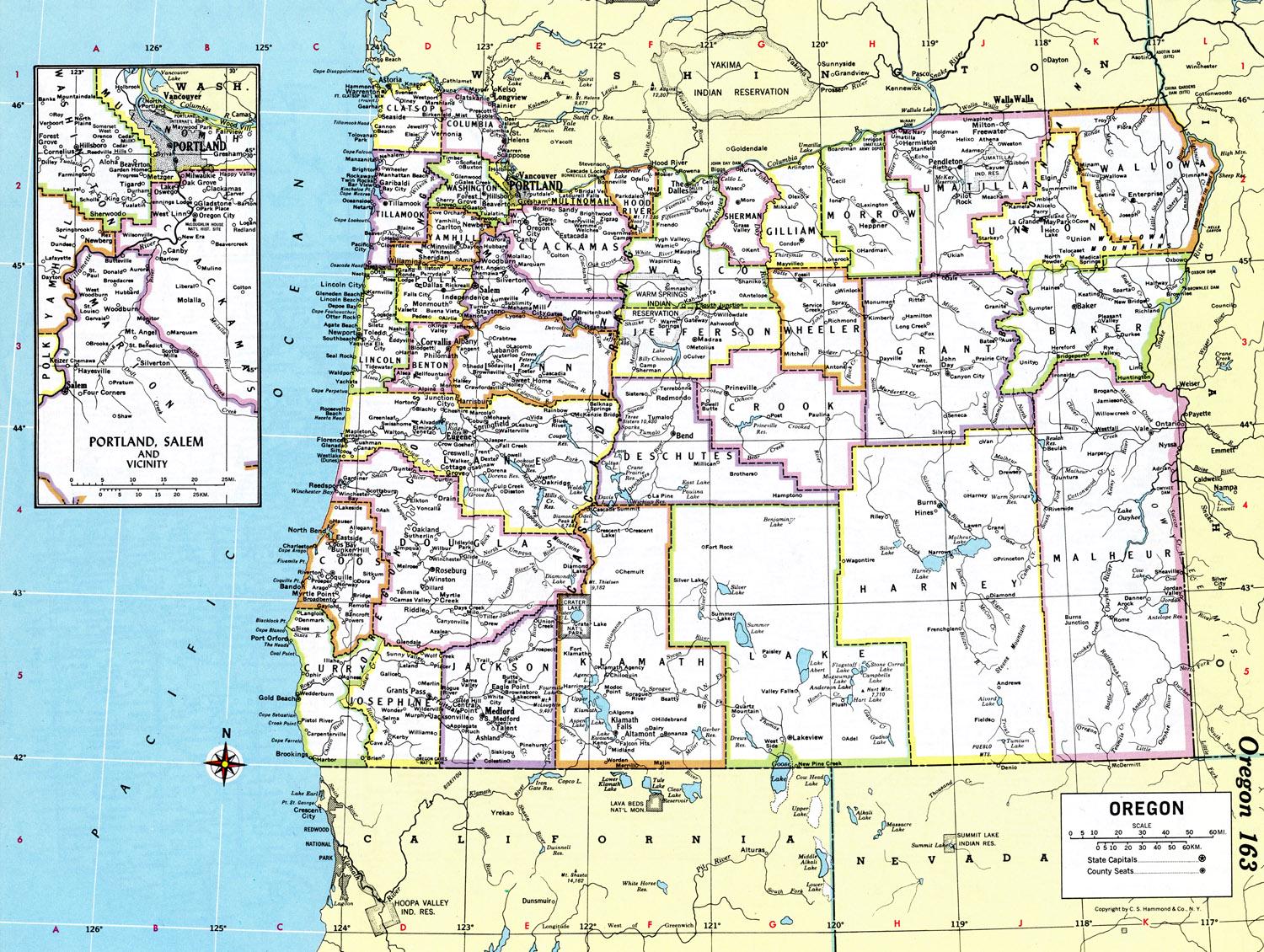 Oregon Map Instant Download - Printable Map, Digital Download, Wall Art ...