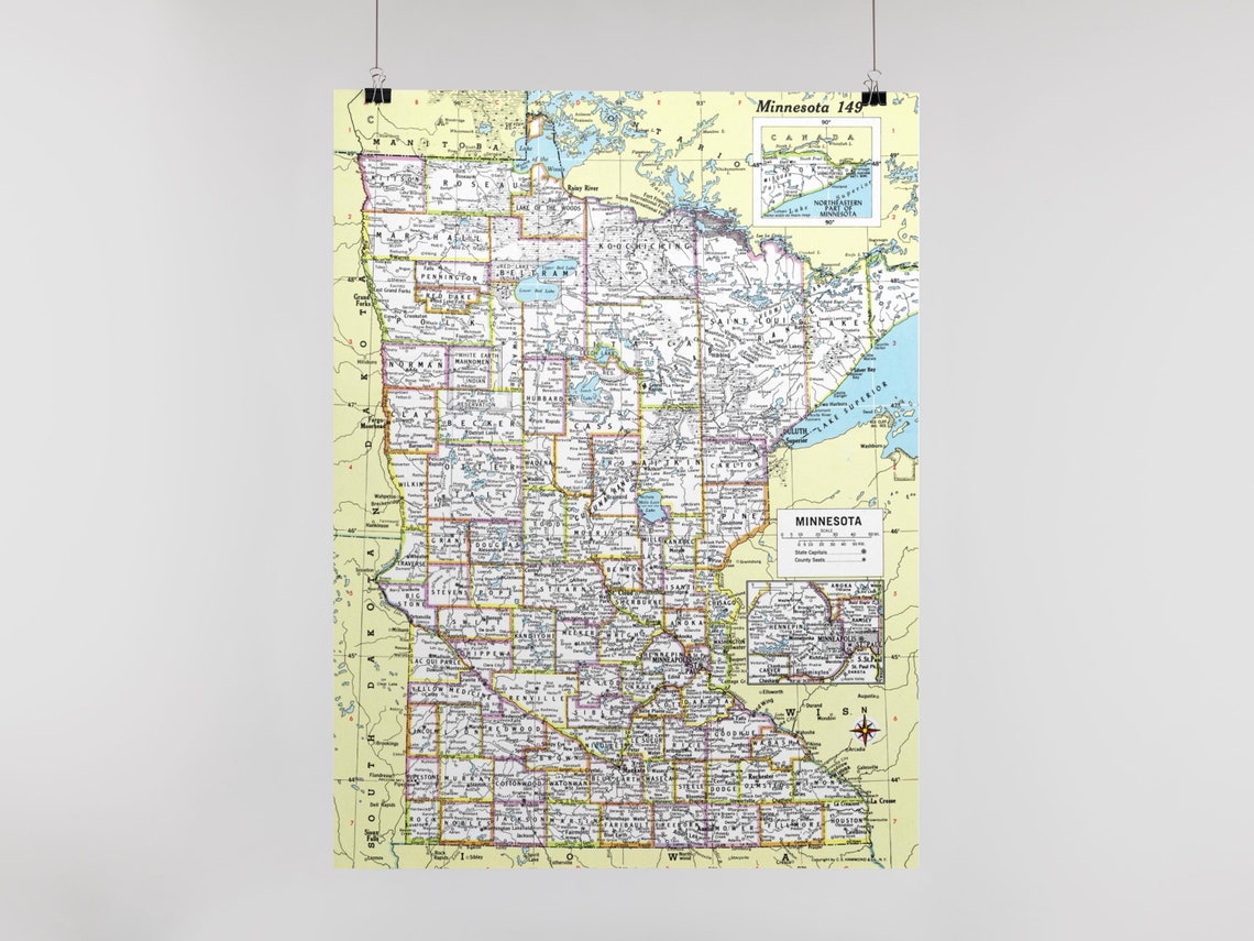 Minnesota Map Instant Download - Printable Map, Digital Download, Wall ...
