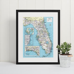 Florida Map Digital Download - Printable Map, Home Decor, Instant ...