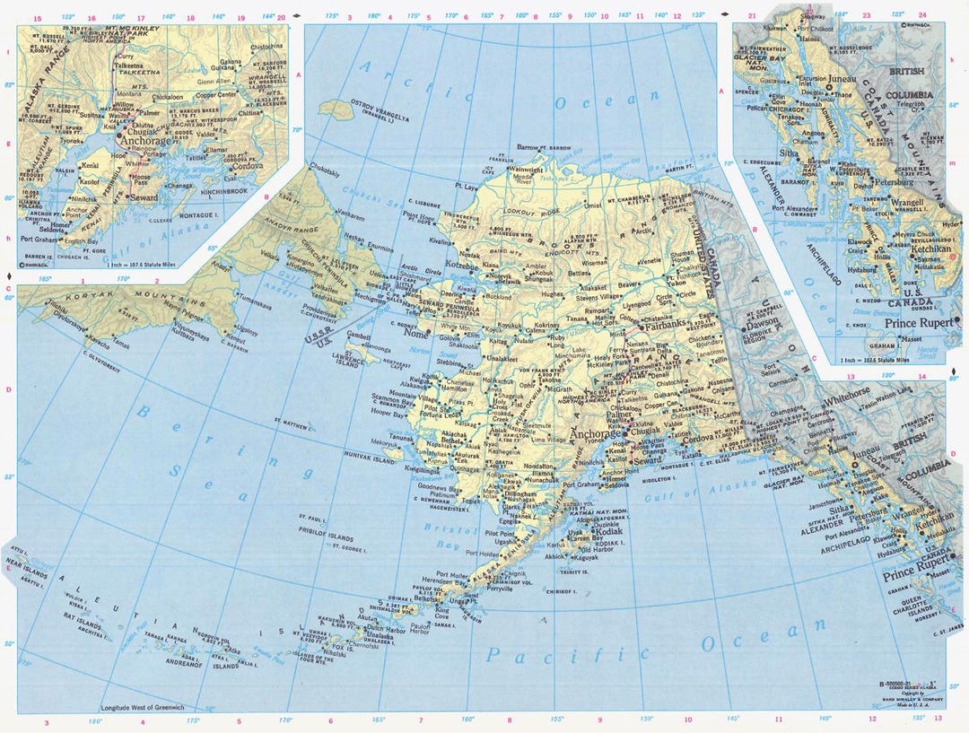 Alaska Map Digital Download - Printable Map, Alaska Map, Home Decor ...