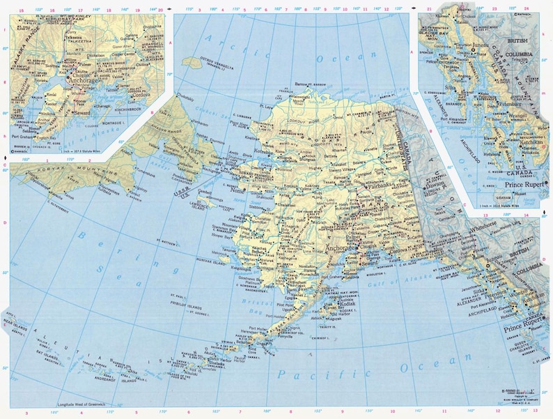 Alaska Map Digital Download - Printable Map, Alaska Map, Home Decor, Wall Art, Instant Download ...