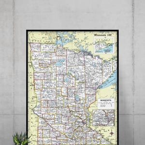 Minnesota Map Instant Download - Printable Map, Digital Download, Wall ...