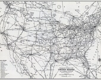 Highways of the United States Map Instant Download 1958 | Etsy