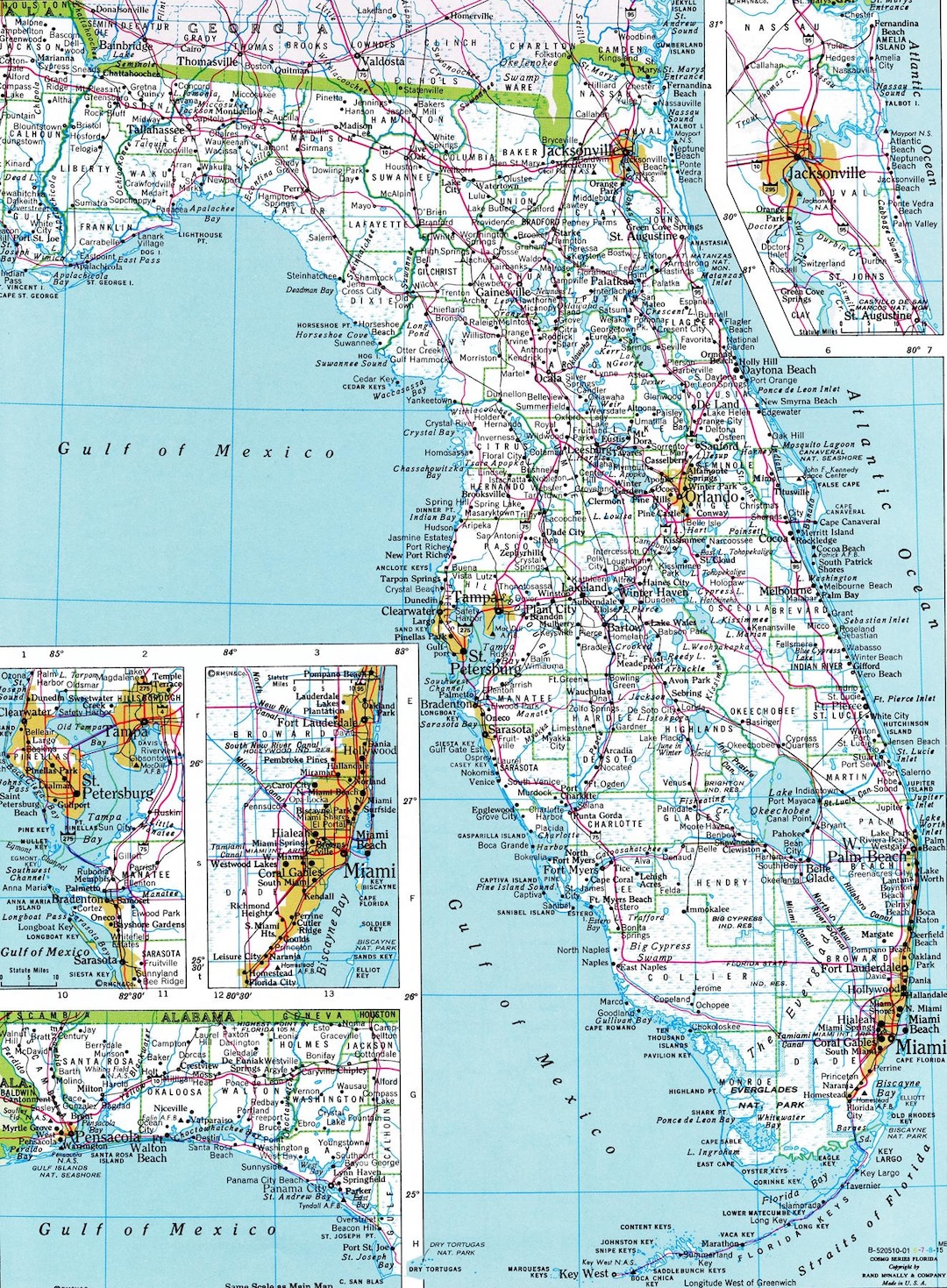 Florida Map Digital Download - Printable Map, Map of Florida, Home ...