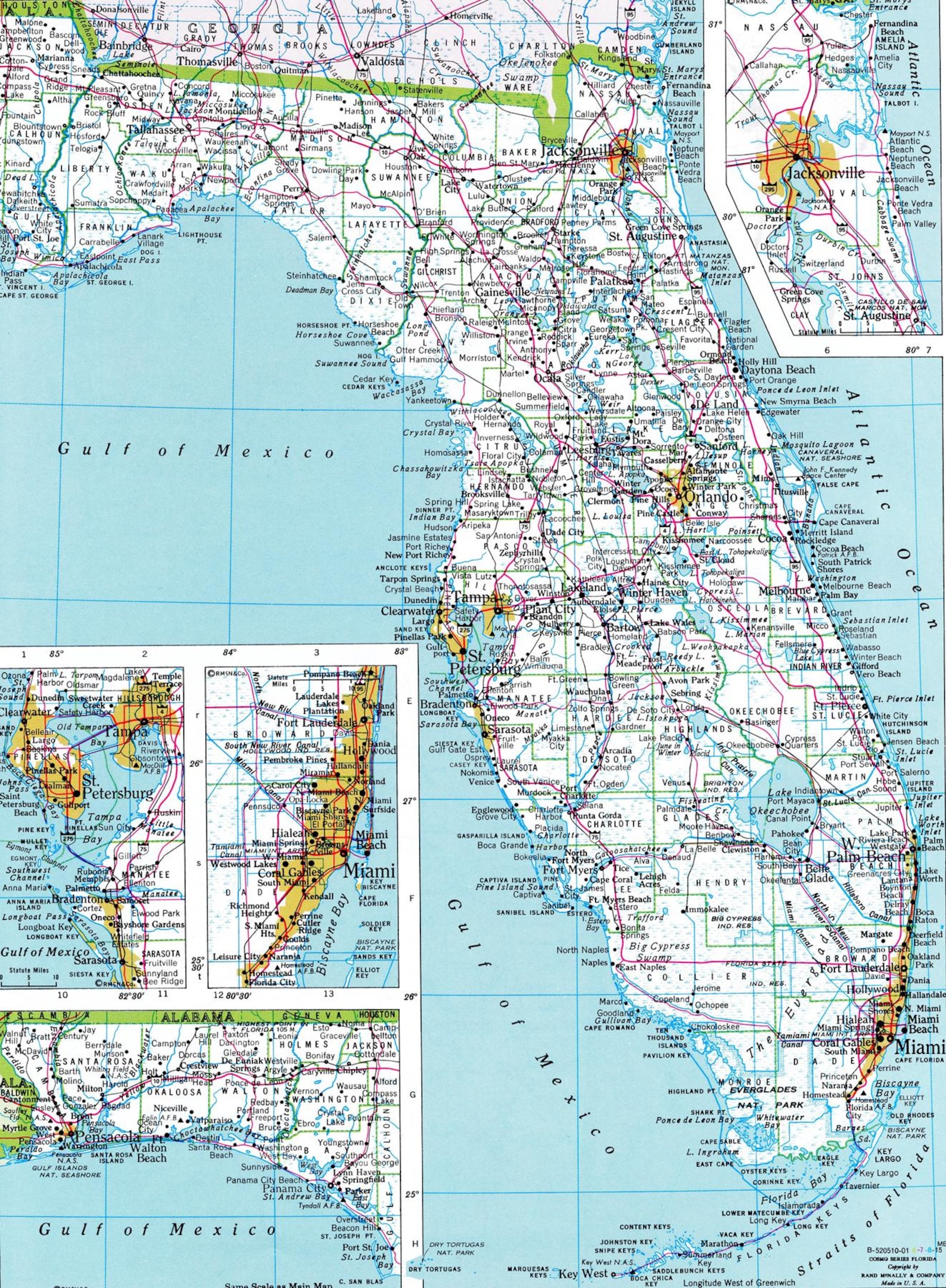 Florida Map Digital Download - Printable Map, Map of Florida, Home ...