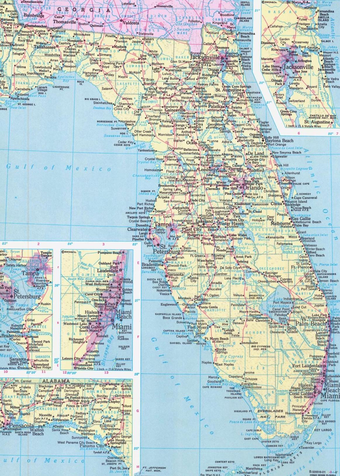 Florida Map Digital Download - Printable Map, Home Decor, Instant ...
