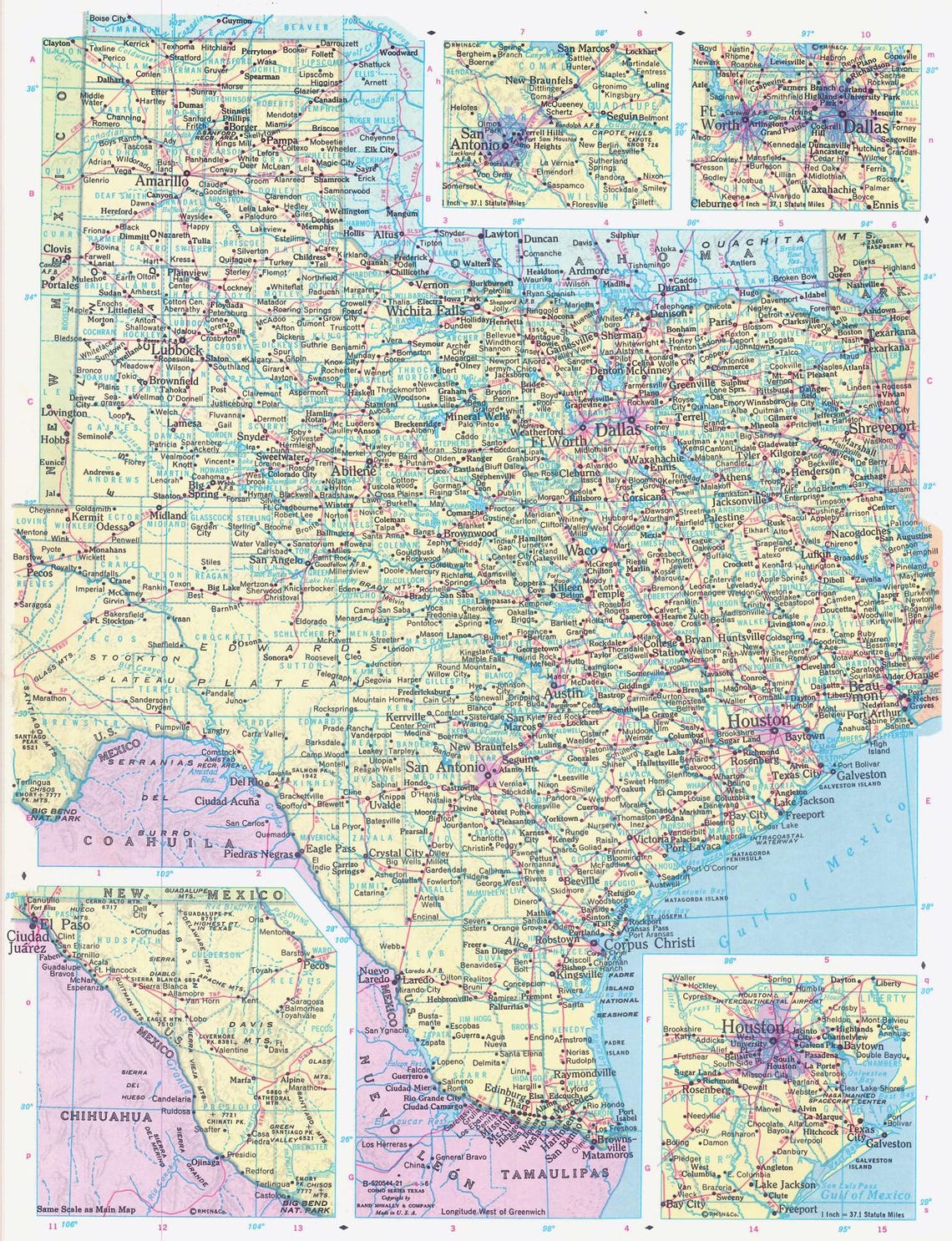 Texas Map Digital Download - Printable Map, Map of Texas, Home Decor, Wall Art, Instant Download ...