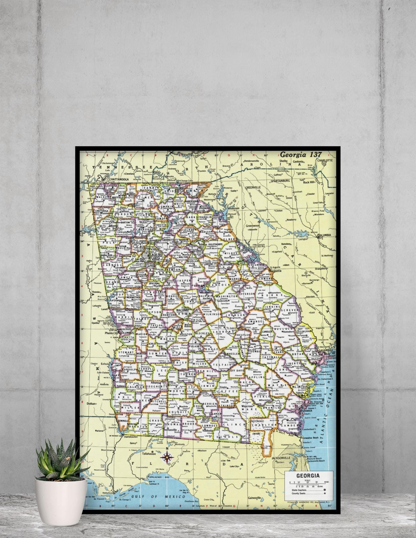 Georgia Map Instant Download - Printable Map, Digital Download, Wall ...