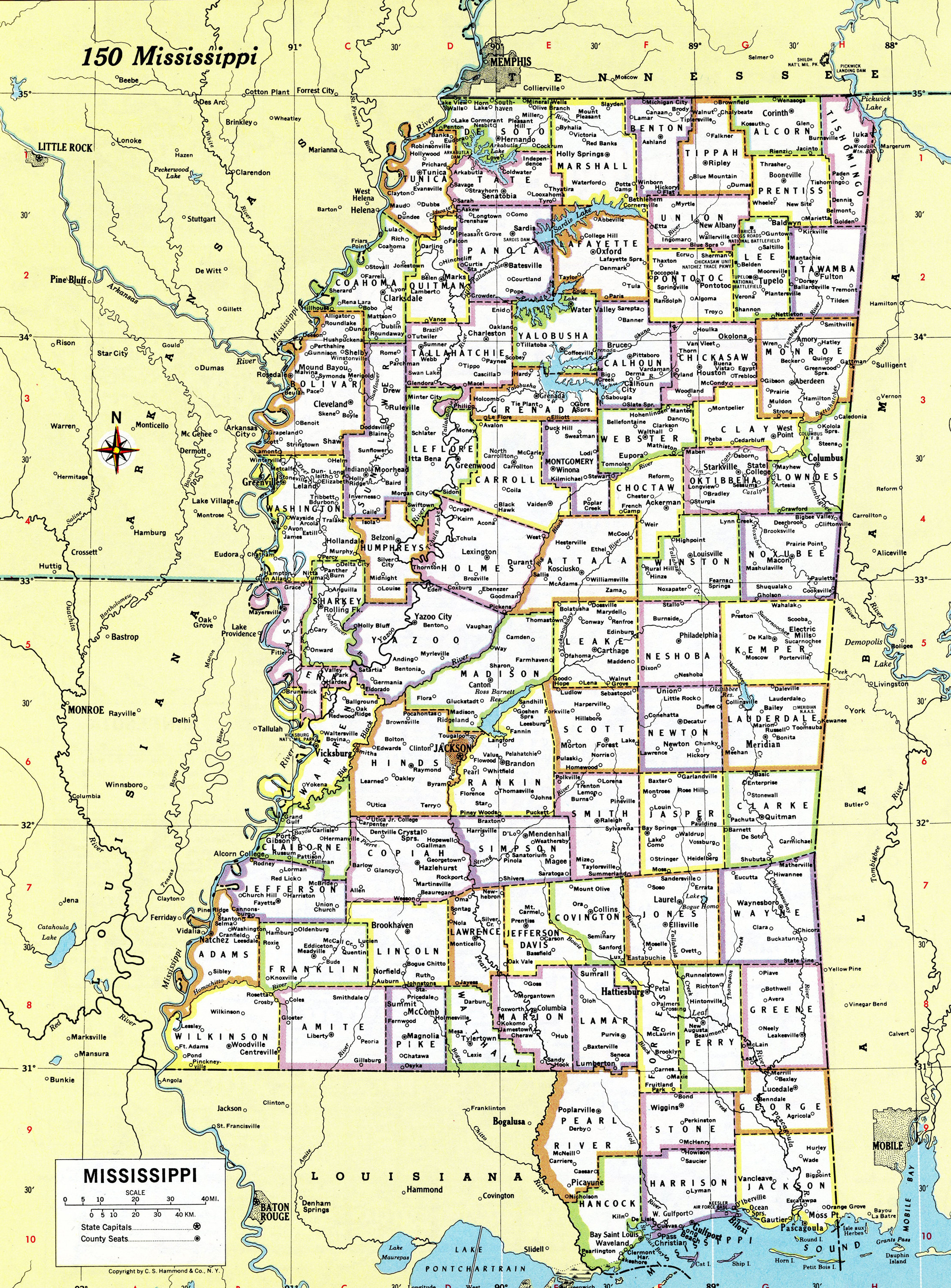 Mississippi State Map Cities